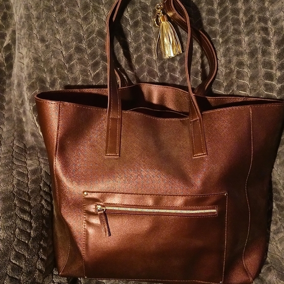Bath & Body Works | Bags | Bath Body Works Vip Tote Bag Maroon Brown ...